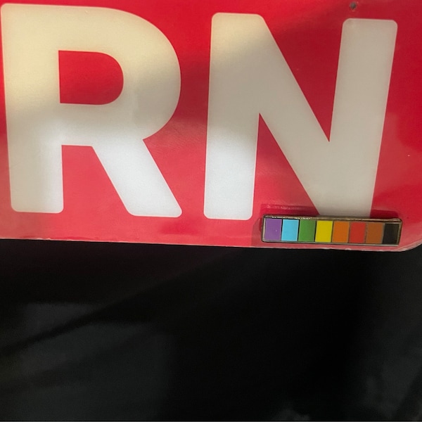 Progress Rainbow Baton Pin — Minimalist Pride Flag Accessory Gay ...