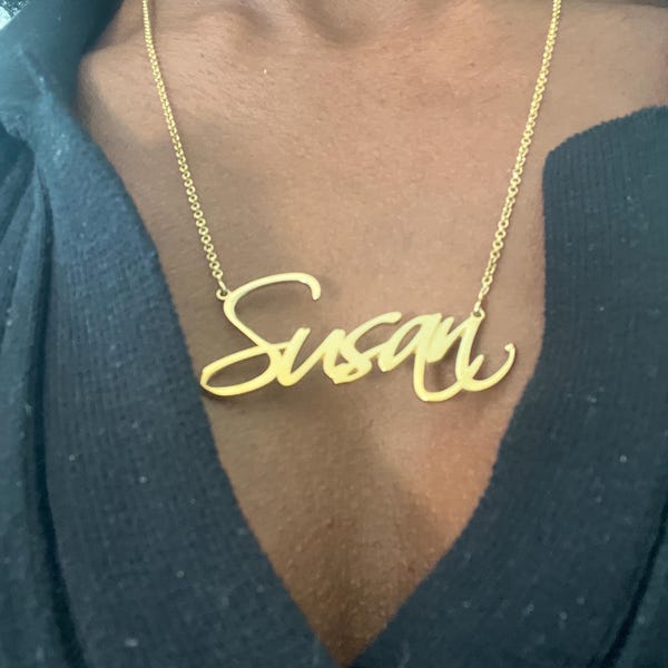 Name Necklace Personalized Gold Layla Style - Etsy