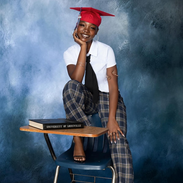 25 Blue Old Master Digital Background Crafted School Portraits Studio ...