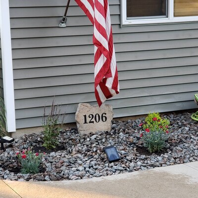 Address Stone Engraved Rock Personalized Stone Garden Stone House Entry ...