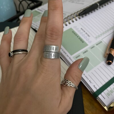 Custom Hand Stamped Metal Wrap Ring - Etsy
