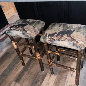 Barnwood Amish Rocking Chair With Arizona Sand Upholstered - Etsy