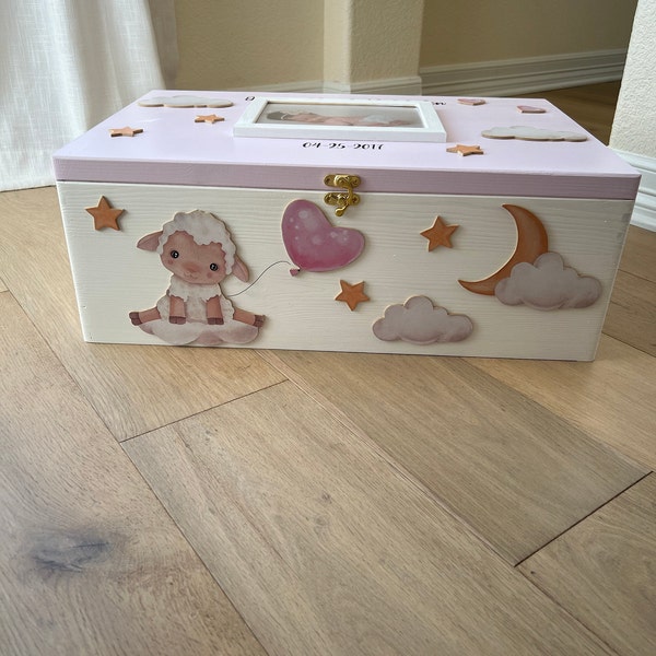 Newborn Baby Gift, Baby Memory Box With Photo, Gift for Baptism, Baby ...