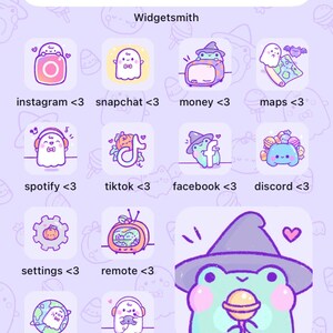 Spooky but Cute Hand Drawn Halloween iPhone Theme, Cute Icons, Pastel ...