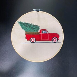 Vintage Christmas Truck Embroidery Design, 4x4 & 5x7 Hoop, Christmas ...
