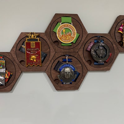 Set of Modular Medal Display Holder in Palisander Color Wooden Medal ...