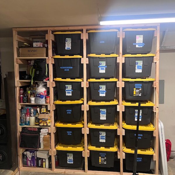 Tote Rack Plans, Bin Storage Rack, Garage Shelves Plans, PDF Download ...