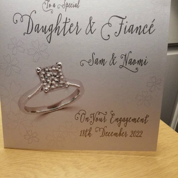 Daughter & Fiancé Engagement Card - Engagement Ring Design Personalised ...