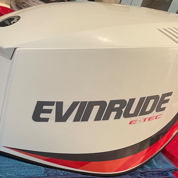 Evinrude 25hp Etec / E-tec Outboard Engine Decals/sticker Kit - WHITE ...