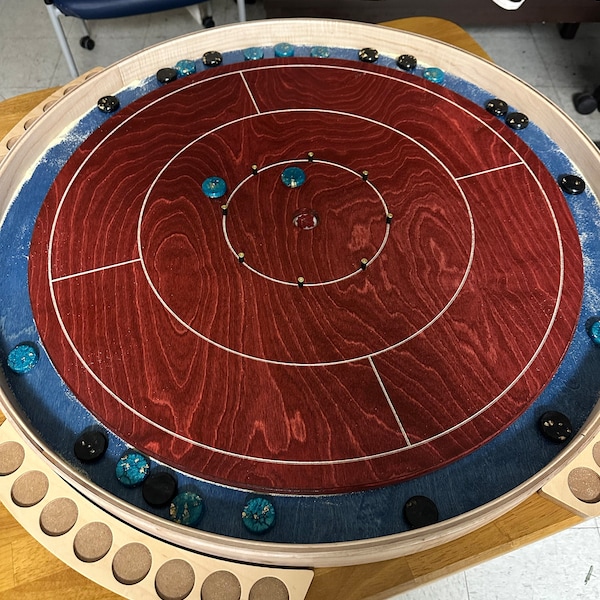 Ash Hardwood Game Board, Wahoo 15-inch Diameter Board W/ Matching ...