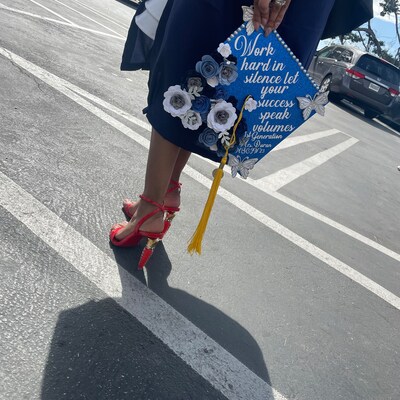 Custom Personalized Graduation Cap Topper Floral Sunflower Cover ...