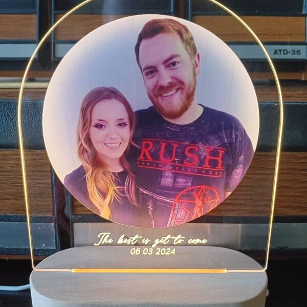 Custom LED Photo Acrylic Plaque With Stand | Personalized Picture ...