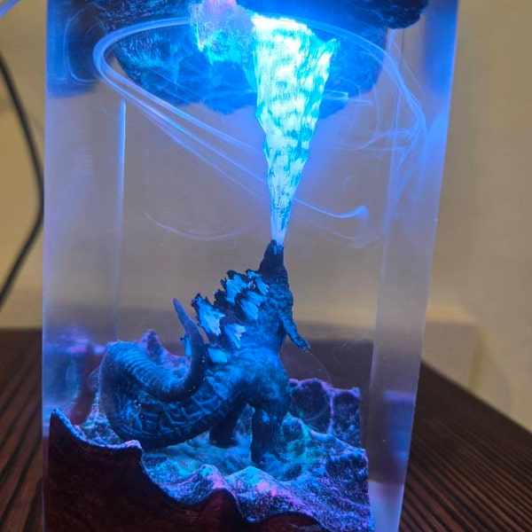 Shark Vs Kraken Fight Diorama Megalodon Hunting Ocean Theme Epoxy Lamp ...