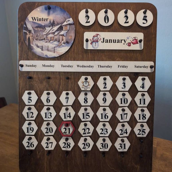 Wooden Perpetual Calendar for Kids,montessori Classroom, Homeschool ...