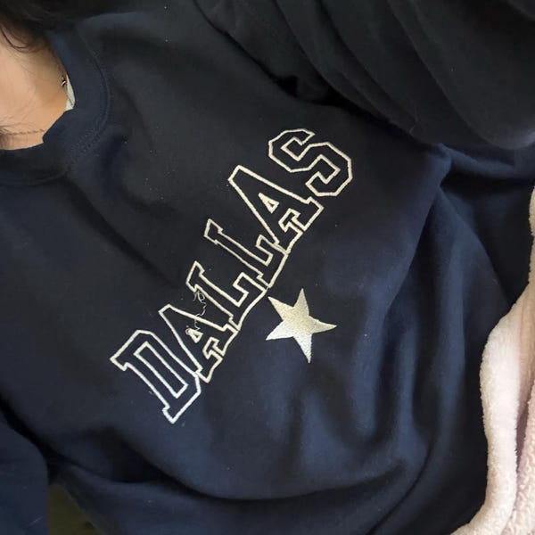 Embroidered Dallas Sweatshirt, Embroidered Texas Sweatshirt, Dallas ...