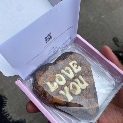 Mini Heart Brownie Slab / Postal Brownies / Letterbox Brownies / Love ...