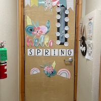 Boho Rainbow Spring Bulletin Board or Classroom Door Decor, Easy and ...