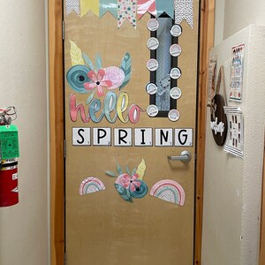Boho Rainbow Spring Bulletin Board or Classroom Door Decor, Easy and ...