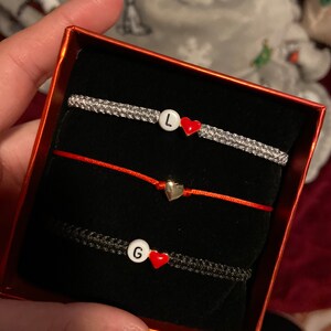 Set of 2 Custom Initial Matching Bracelets Personalized Friendships and ...