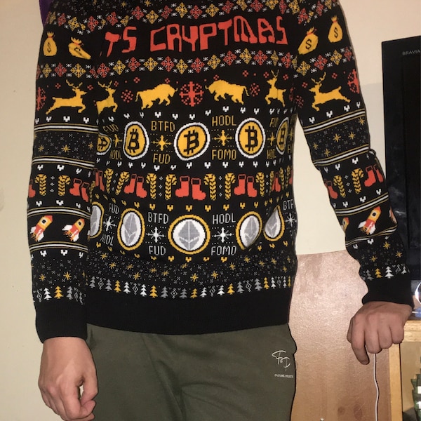 Merry Cryptmas Cryptocurrency Knitted Christmas Jumper | Unisex Ugly ...
