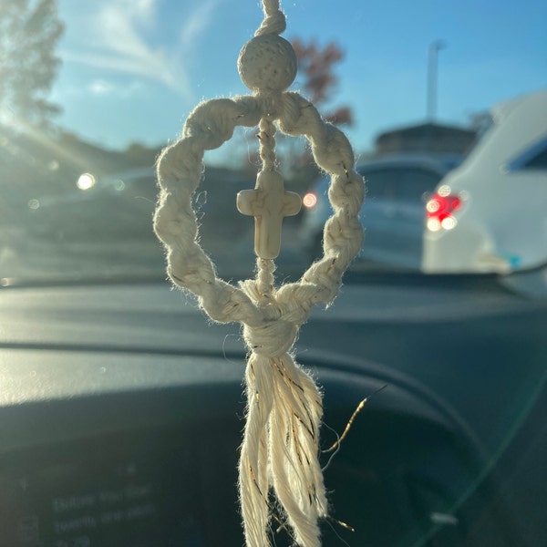 Car Mirror Cross, Cross Car Charm, Christian Rearview Mirror Hanging ...