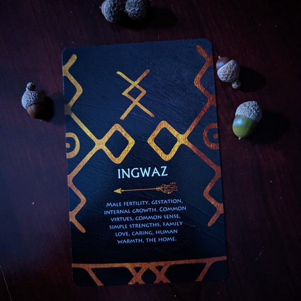 Golden Runes Oracle Norse Cards 24 Cards Oracle Oracle Deck Fortune ...