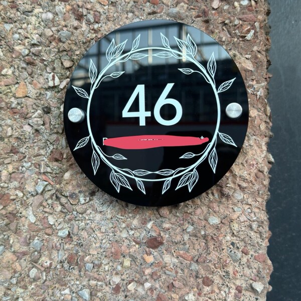 Modern Anthracite House Number Sign No Number Thin Stainless Steel ...