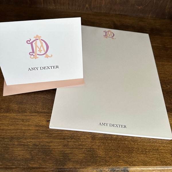 Personalized Monogram Stationery - Gift for Her - Elegant Initial ...