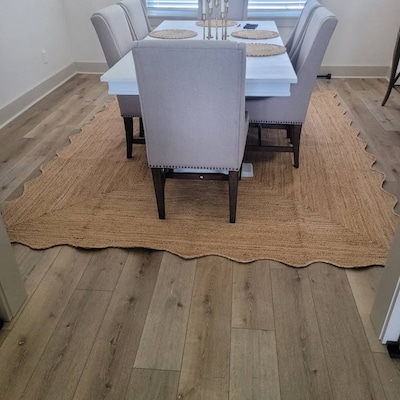 Scallop Jute Rug, Natural Jute Wavy Edge Rug, Scalloped Shape Rug ...