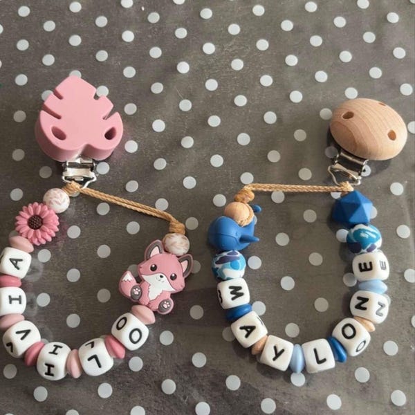 Personalized Silicone Pacifier Clip Lion SIMBA - Khaki Beige Savannah ...
