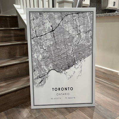 Toronto Map Print Poster Canvas Ontario Map Print Poster - Etsy Canada
