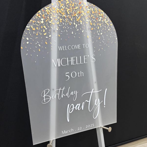 Frosted Acriylic Birthday Sign, Birthday Decorations, Personalized ...