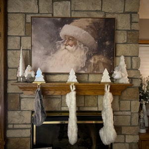 Vintage Santa Christmas Frame Tv Art, Neutral Holiday Santa Claus ...