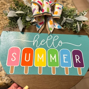 Summer Front Door Decor Hello Summer Popsicles Summer Door Hanger ...