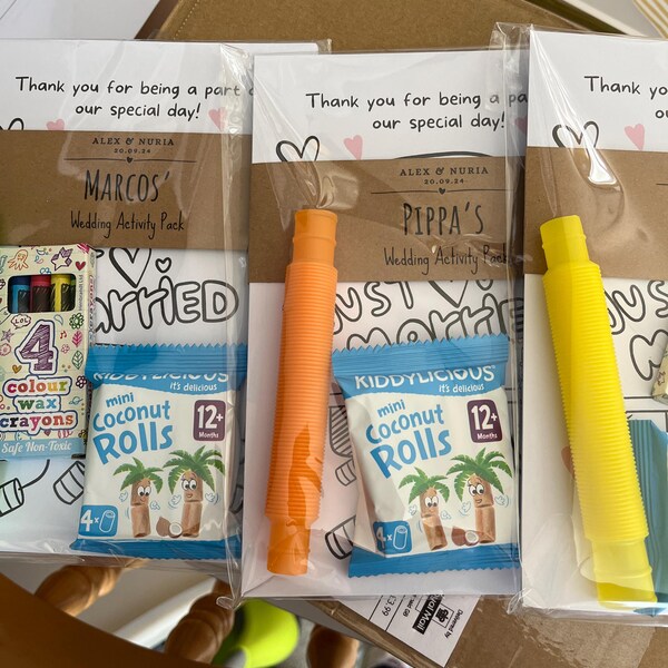 Personalised Pre Filled Wedding Activity Pack for Kids, Kids Wedding ...