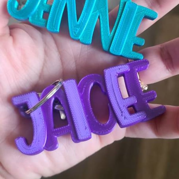 Custom 3D Printed Keychain - Custom Key Chain - Name Keychain - Custom Key Ring - 3D Printed ...