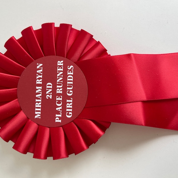 Custom Award Ribbon Rosette, Personalized Gift, Personalized Ribbon ...