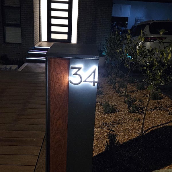 LED House Numbers, Illuminated Address Number Sign, Metal Backlit Door ...