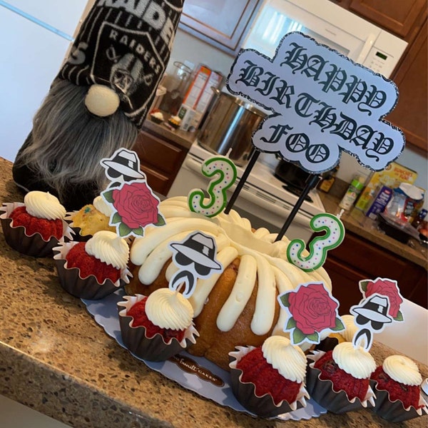 Cholo Theme, Roses Cupcake Toppers, Chicano Party Decoration, Homies - Etsy