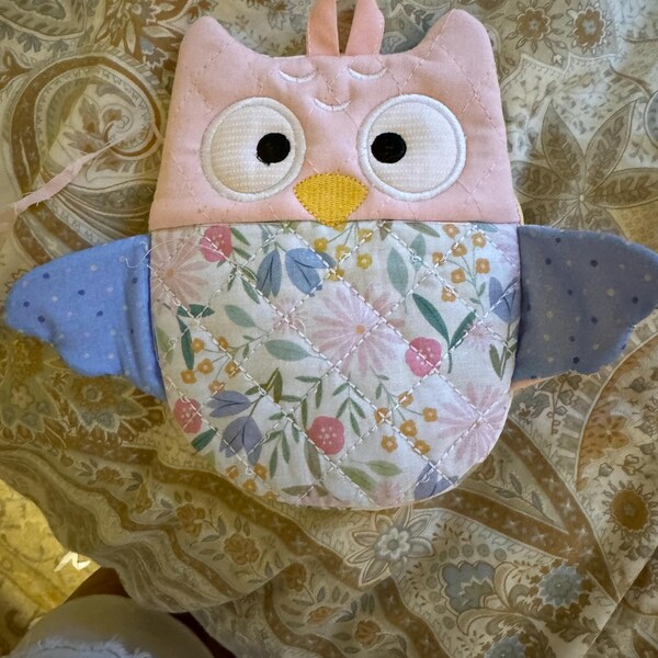 In the Hoop Owl Potholder Mug Rug Design for Machine Embroidery Digital ...