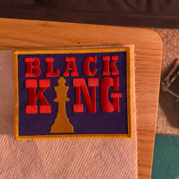 1 Pc, "black King" Chess Piece Patch, Iron-on Embroidered Patch; Africa ...