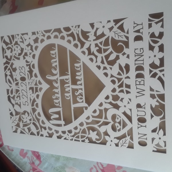 Personalised Papercut on Your Wedding Day Card, Laser Cut Wedding Card ...