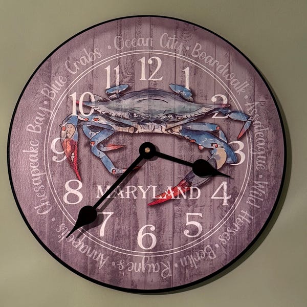 Nantucket Blue Wall Clock, 8 Sizes, EXTRA Quiet Mechanism, Lifetime ...