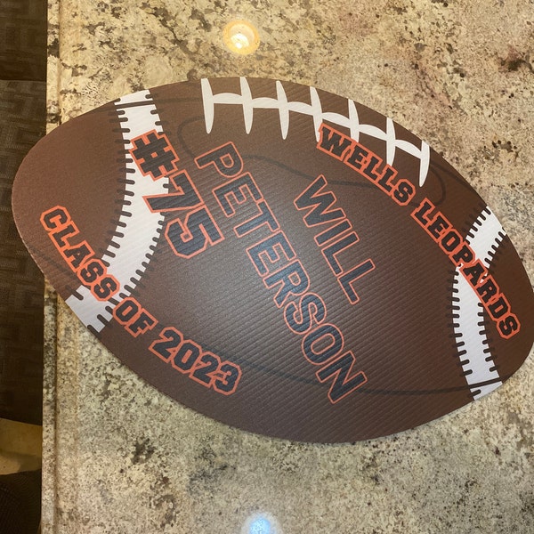 Personalized Football Yard Signs With Team, Name, Number, & Year - Etsy