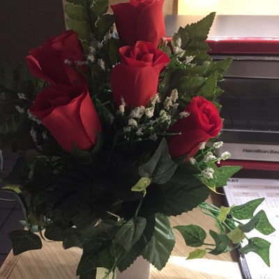 Artificial Flower CRYPT / MAUSOLEUM Bouquet of Yellow ROSE W/ - Etsy