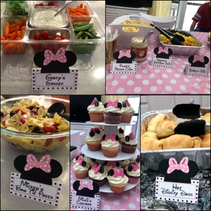 Minnie Mouse Food Signs-set of 8 - Etsy