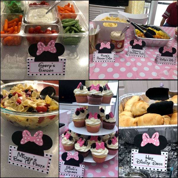 Minnie Mouse Food Signs-set of 8 - Etsy