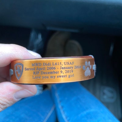 Custom Military Memorial Leather Bracelet, Army Remembrance KIA ...