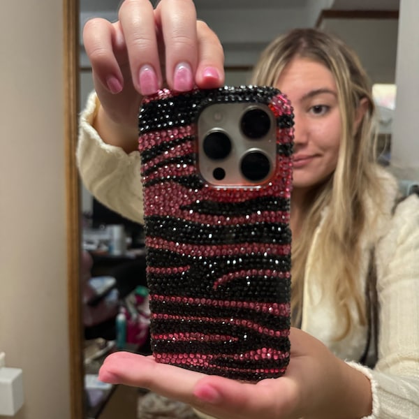 Zebra Sparkle Phone Cases Unique Handcraft Crystal Phone Covers Hot ...