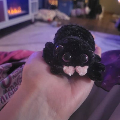 Floral Purple Jumping Spider Crochet Plushie Stuffed Animal Toy Easter ...